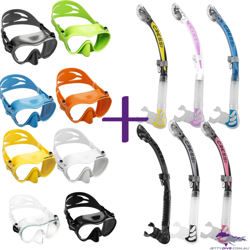 Cressi F1 Mask and Snorkel Set - JettyDive